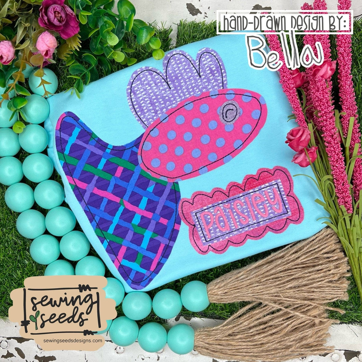 Bella Fish (Hand-drawn by Bella) Applique SS – Sewing Seeds