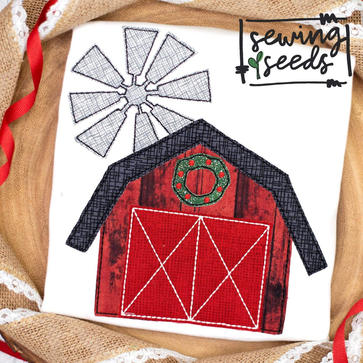 Christmas Barn Applique SS – Sewing Seeds