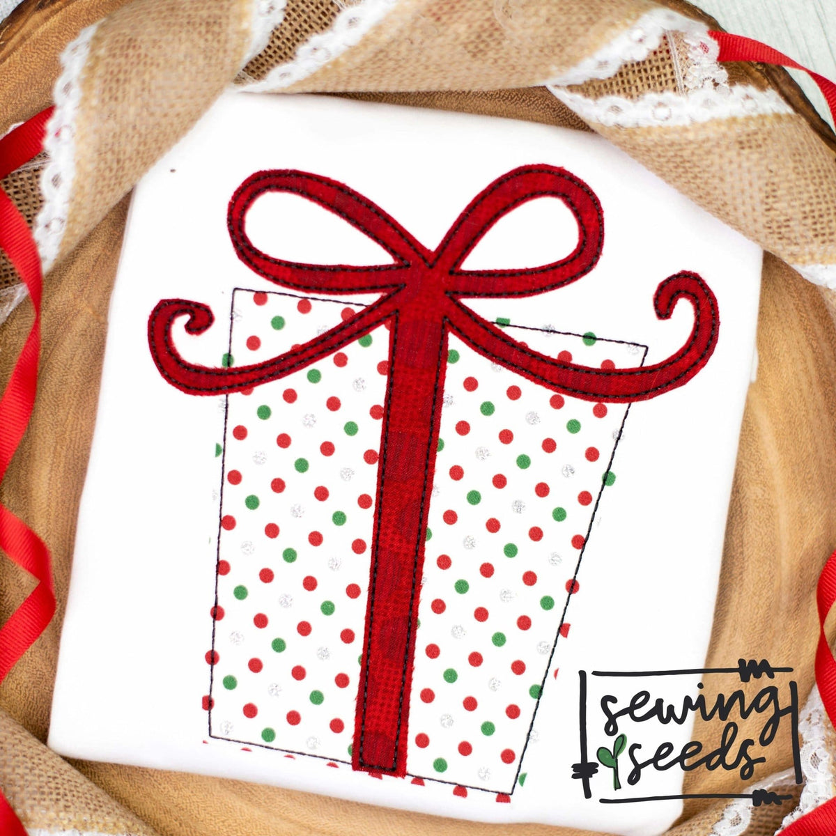 Christmas Present Gift Applique SS – Sewing Seeds