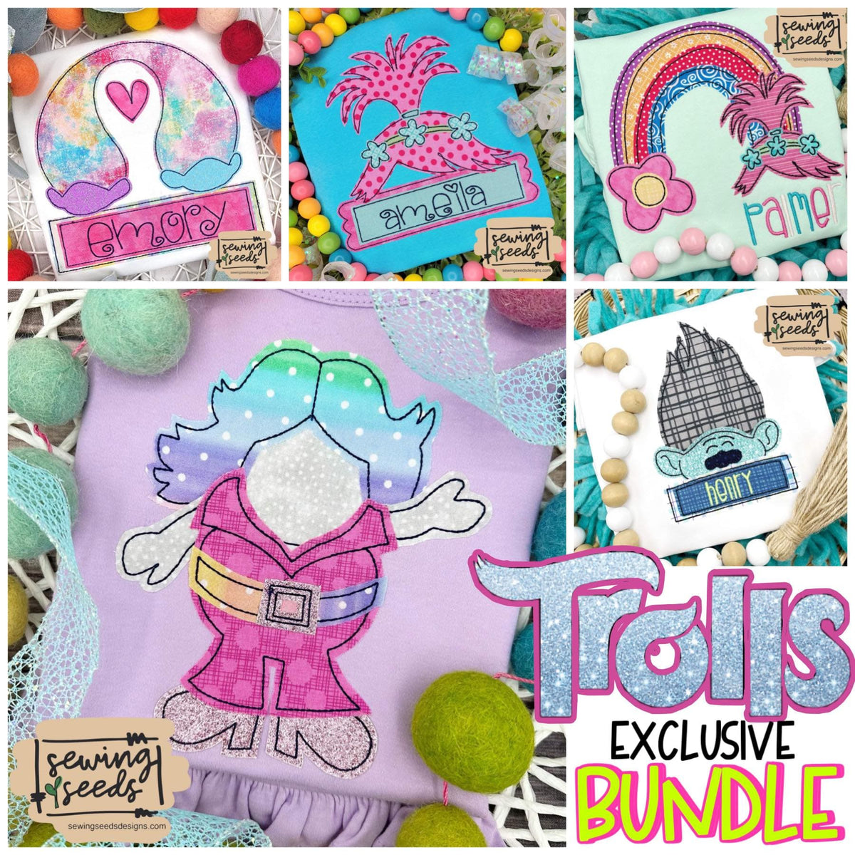 EXCLUSIVE Troll Inspired Bundle – Sewing Seeds