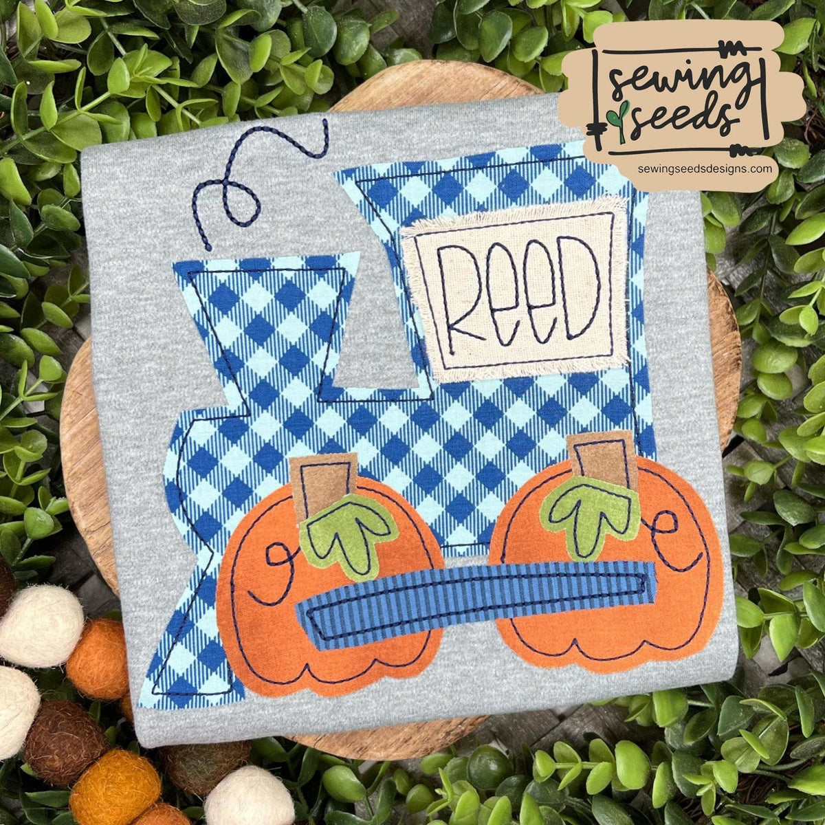 Fall Pumpkin Train Applique SS – Sewing Seeds