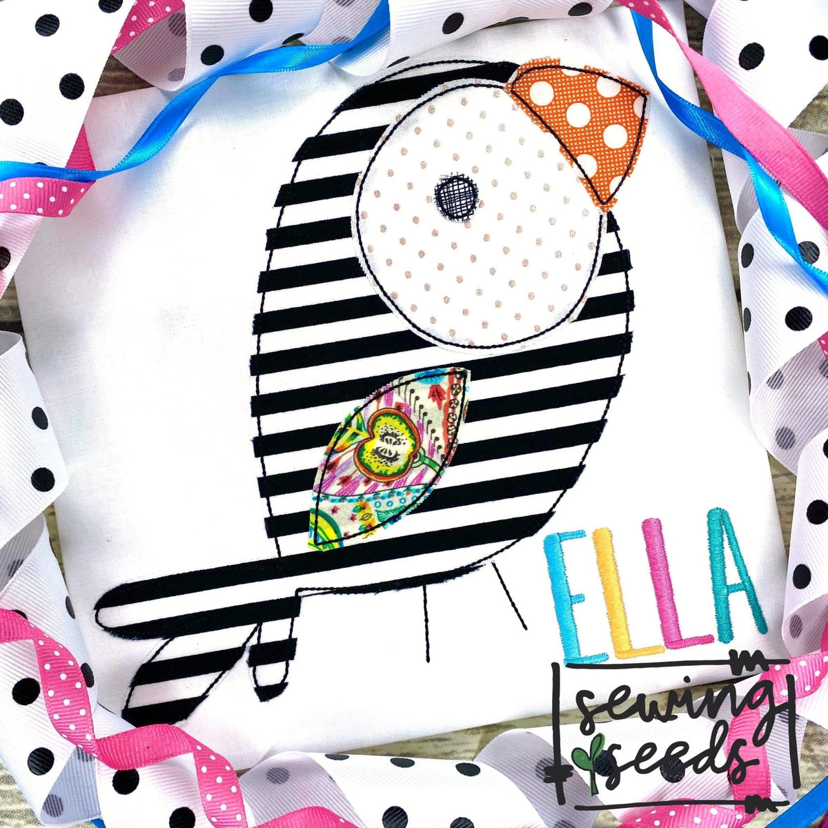 Funky Bird Applique SS – Sewing Seeds