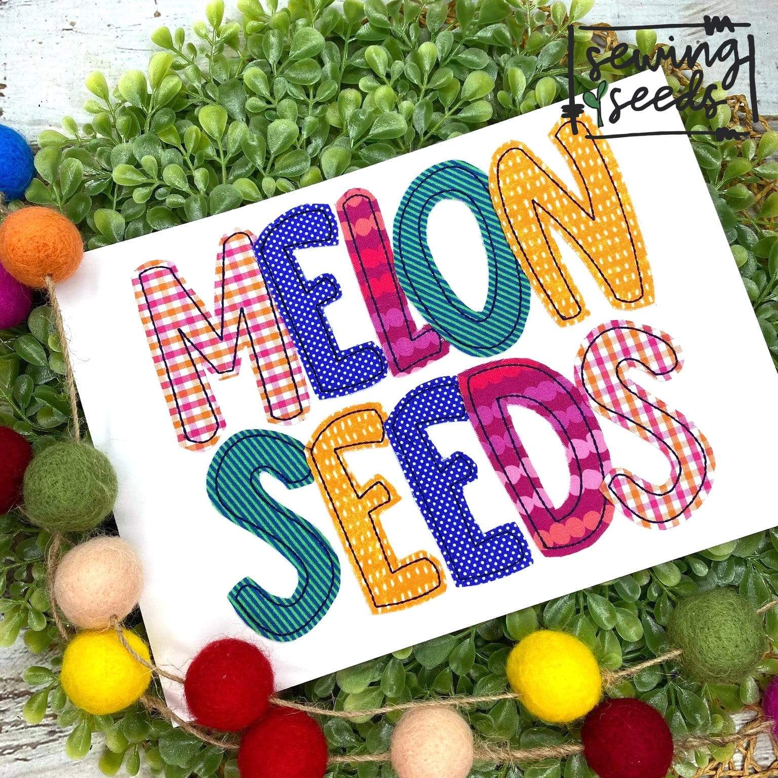 Melon Seeds Applique Font – Sewing Seeds