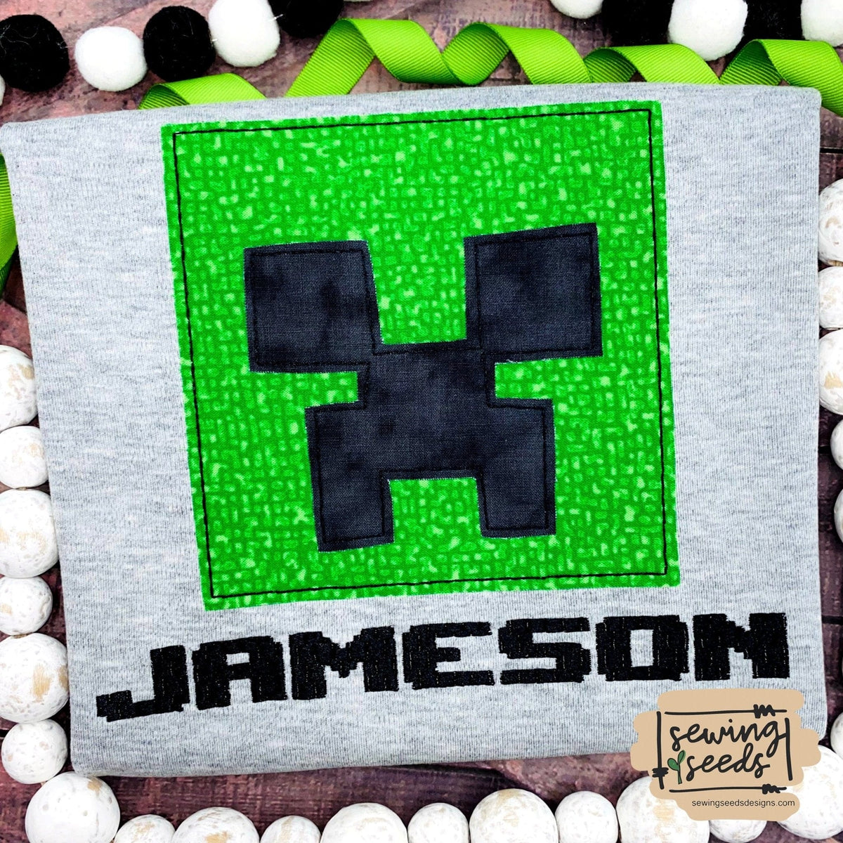 Minecraft Creeper Applique SS – Sewing Seeds