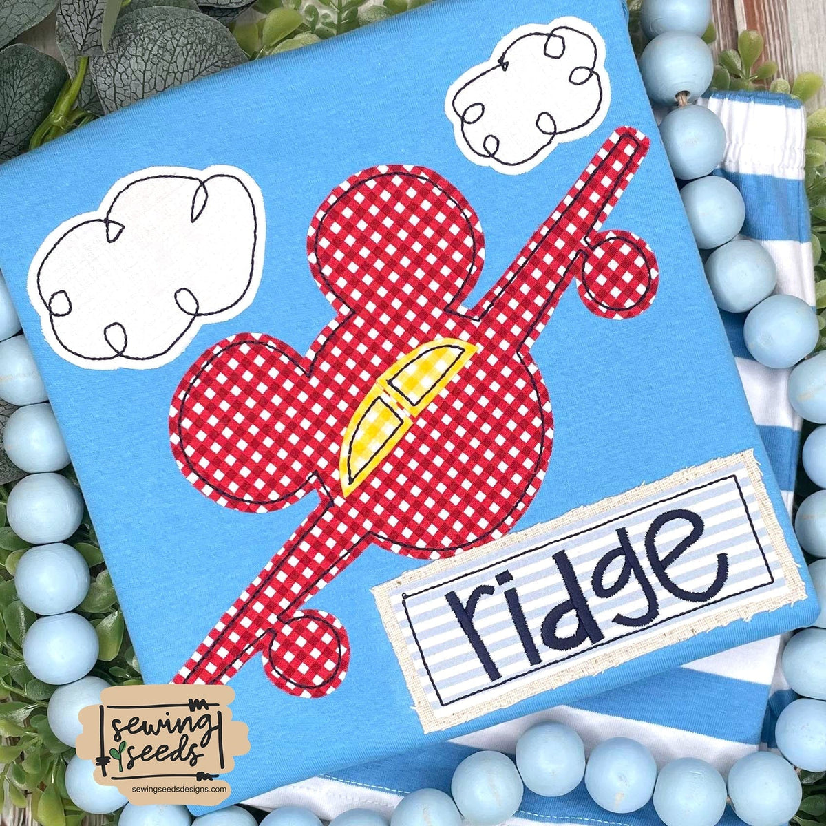 Mouse Plane Applique SS – Sewing Seeds