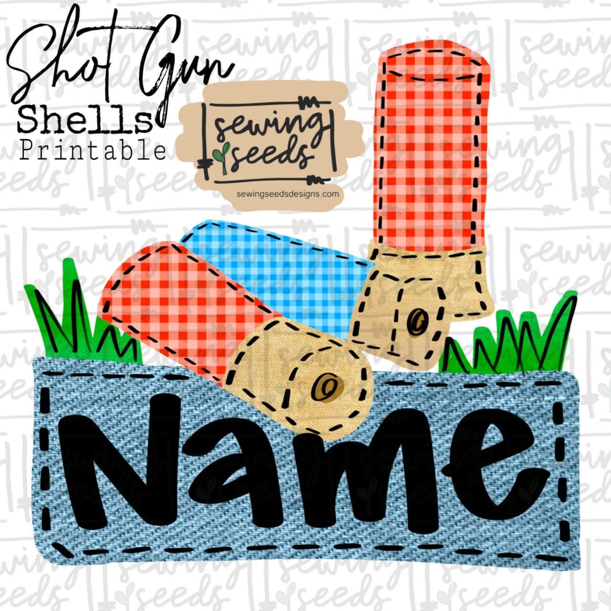 Shot Gun Shells with BLANK Name Tag Printable PNG – Sewing Seeds
