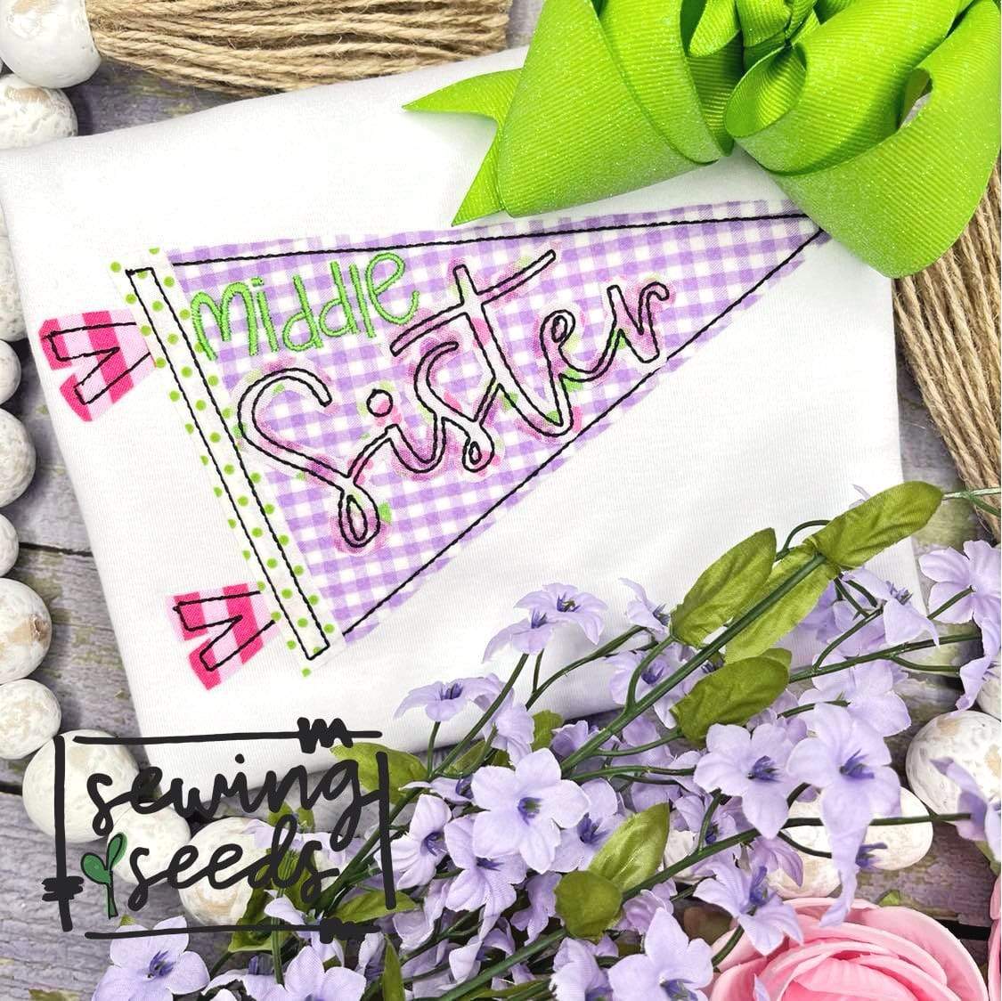 Sister Flag Pennant BUNDLE Applique SS – Sewing Seeds