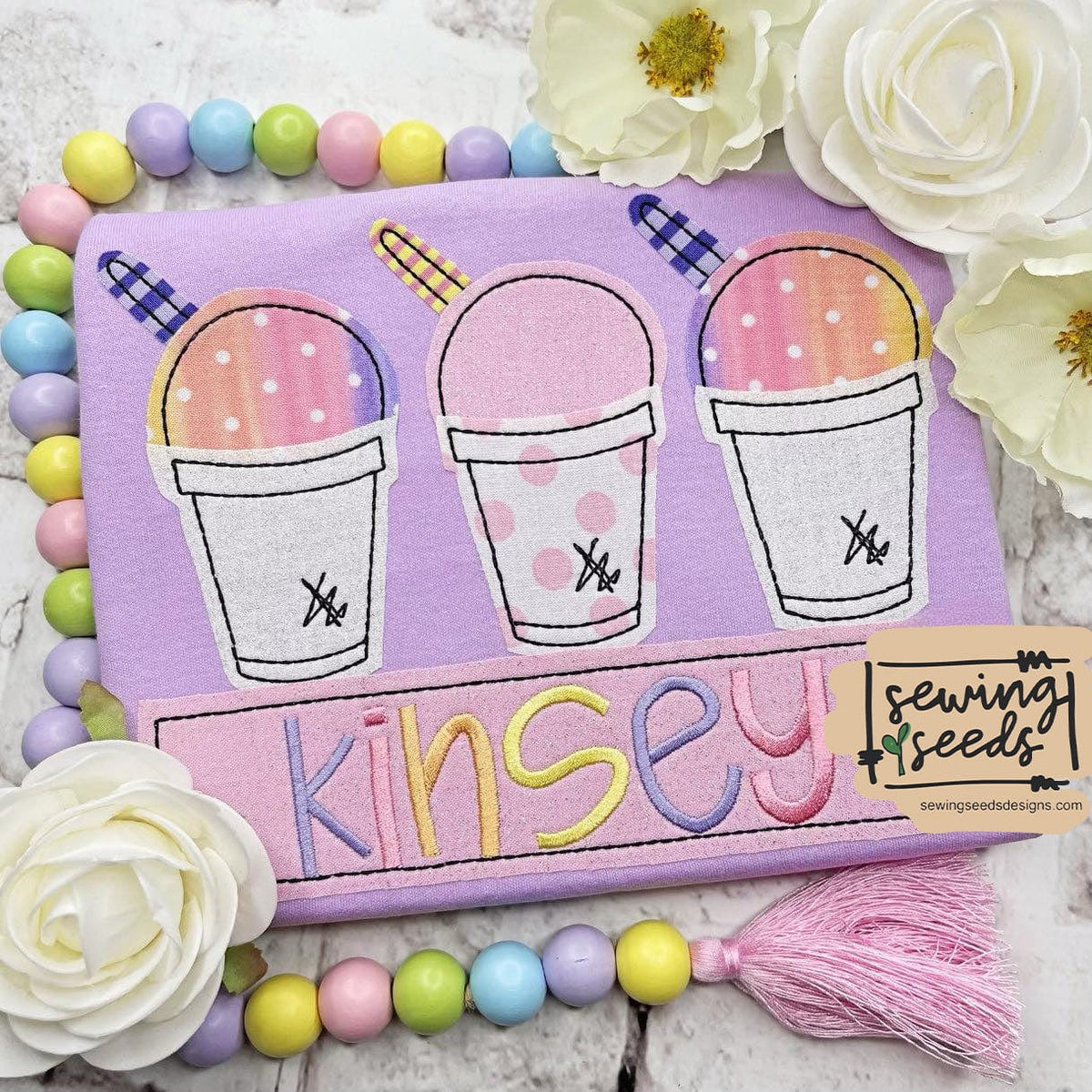 Snowball Trio Applique SS – Sewing Seeds