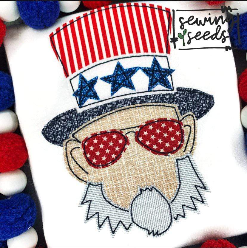 Uncle Sam Patriotic Applique SS – Sewing Seeds